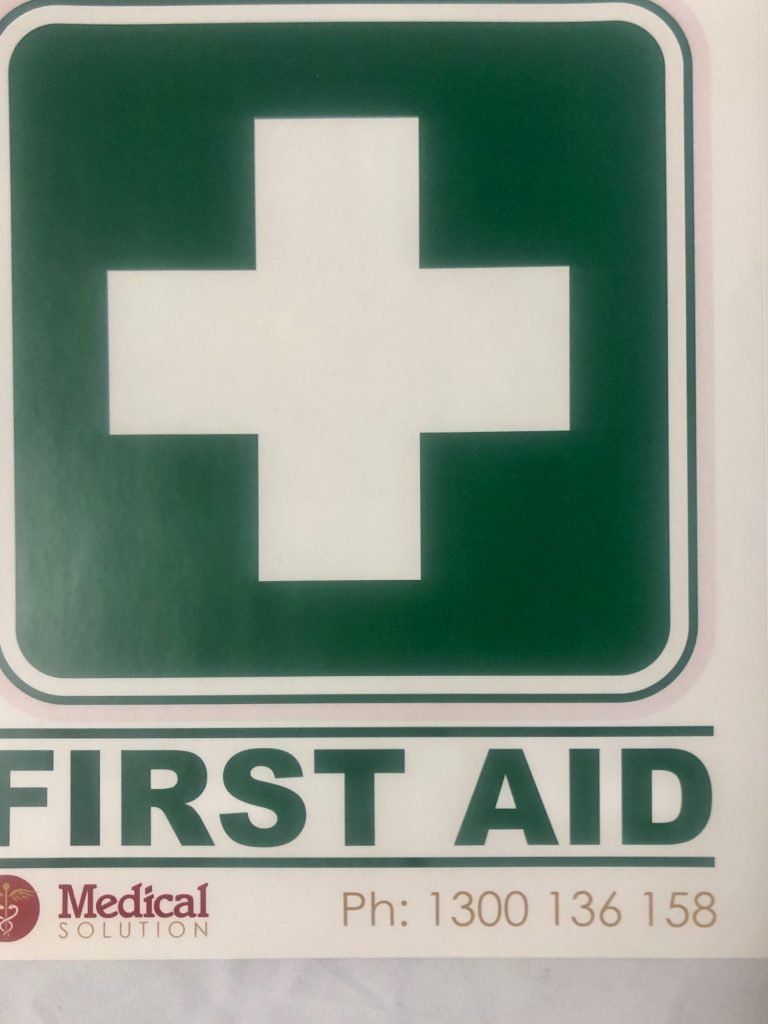 FIRST AID STICKER LARGE 15X17.5CM